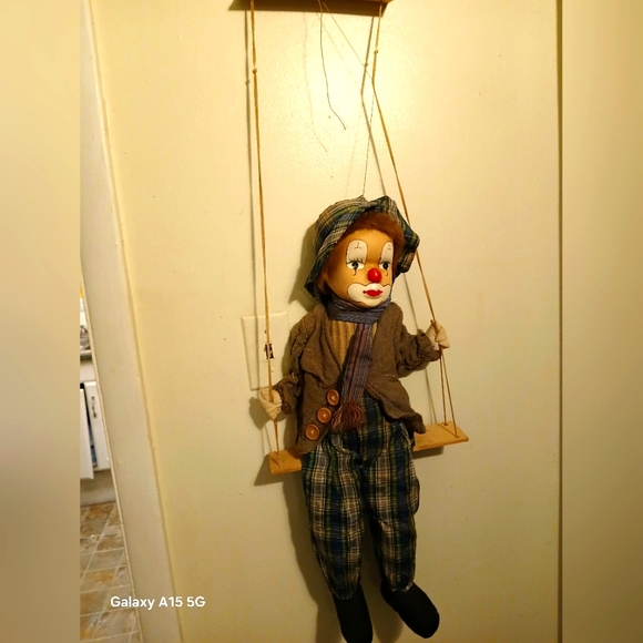 unbranded | Toys | Vtg Ceramic Hobo Clown On A Swingsmiley 25 Inches ...